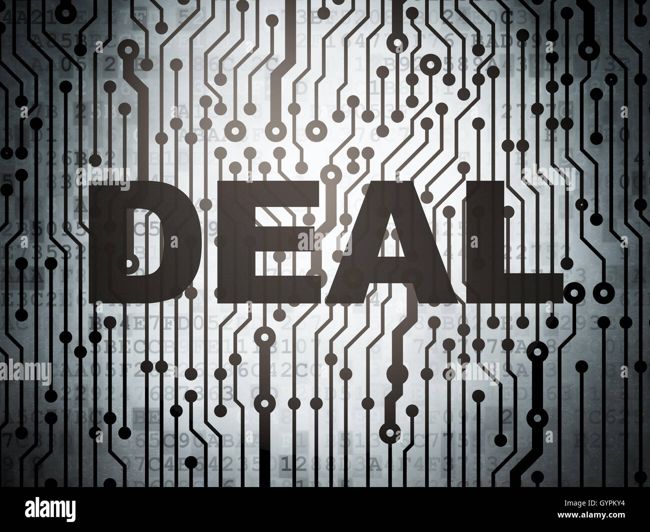 Finance concept: circuit board with Deal Stock Photo - Alamy