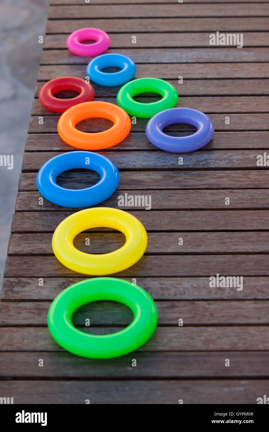 Colorful stacking rings Stock Photo - Alamy