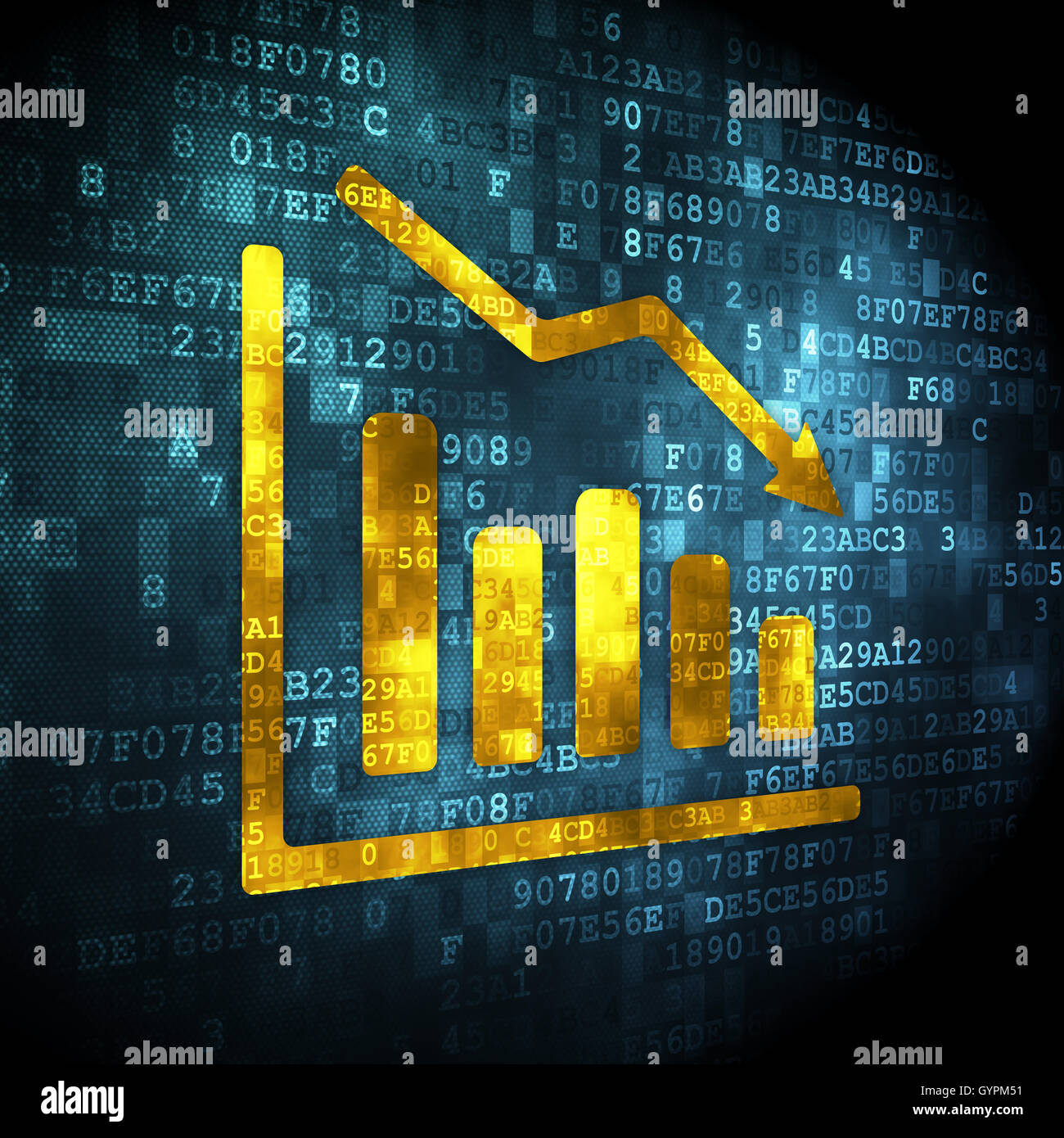 Marketing concept: Decline Graph on digital background Stock Photo - Alamy