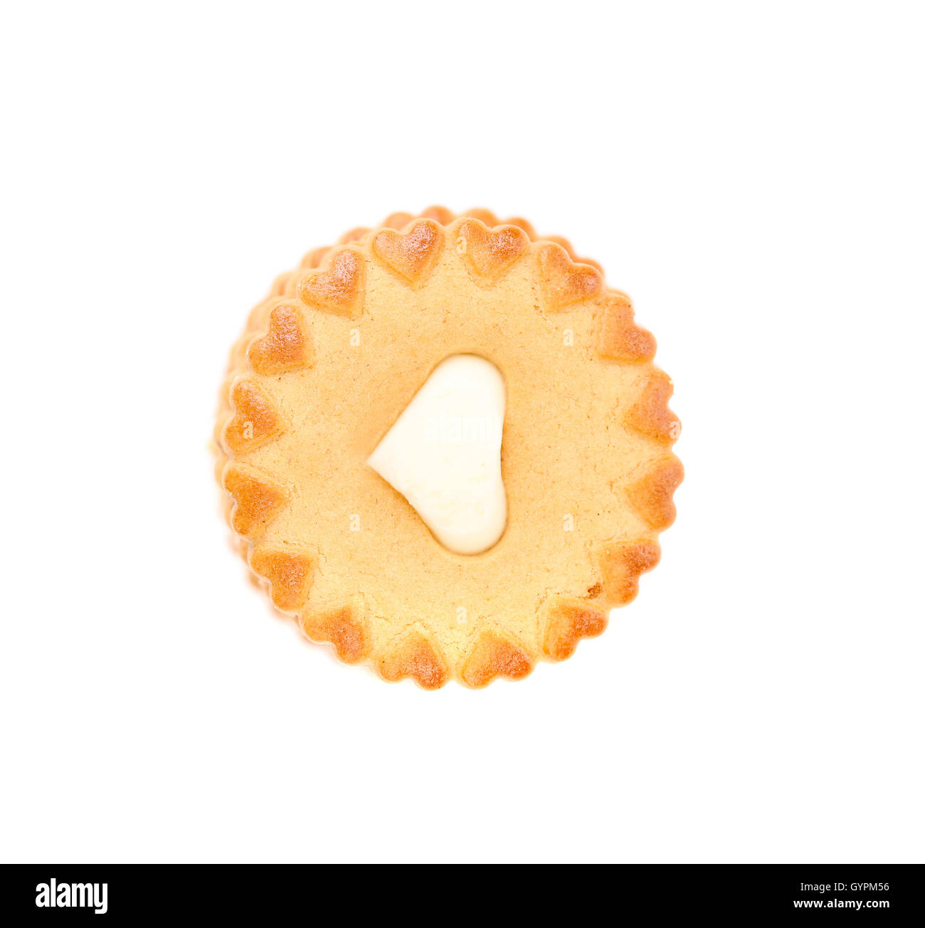 White heart. Cookie biscuits with filling Stock Photo - Alamy