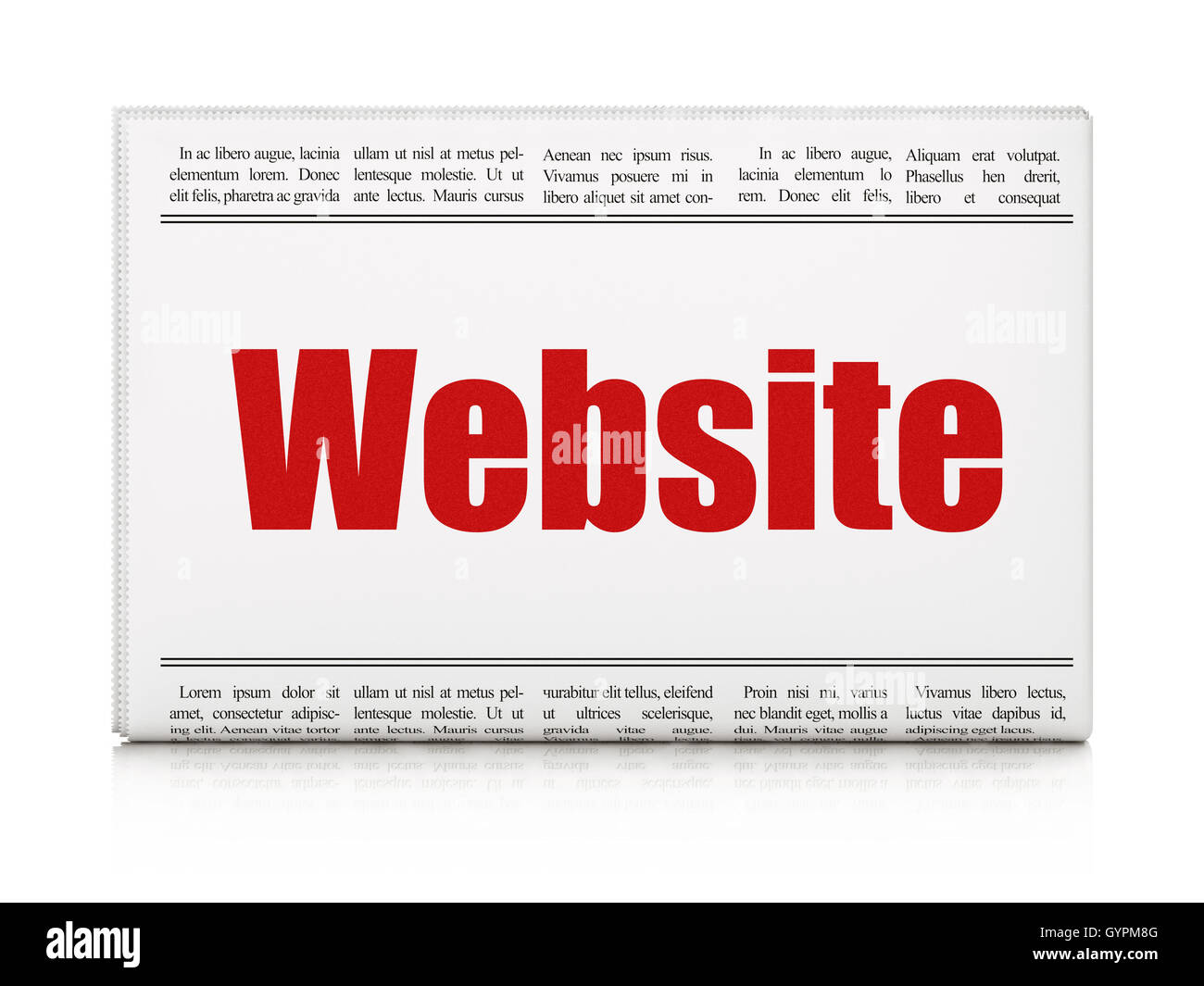 Web development concept: newspaper headline Website Stock Photo - Alamy