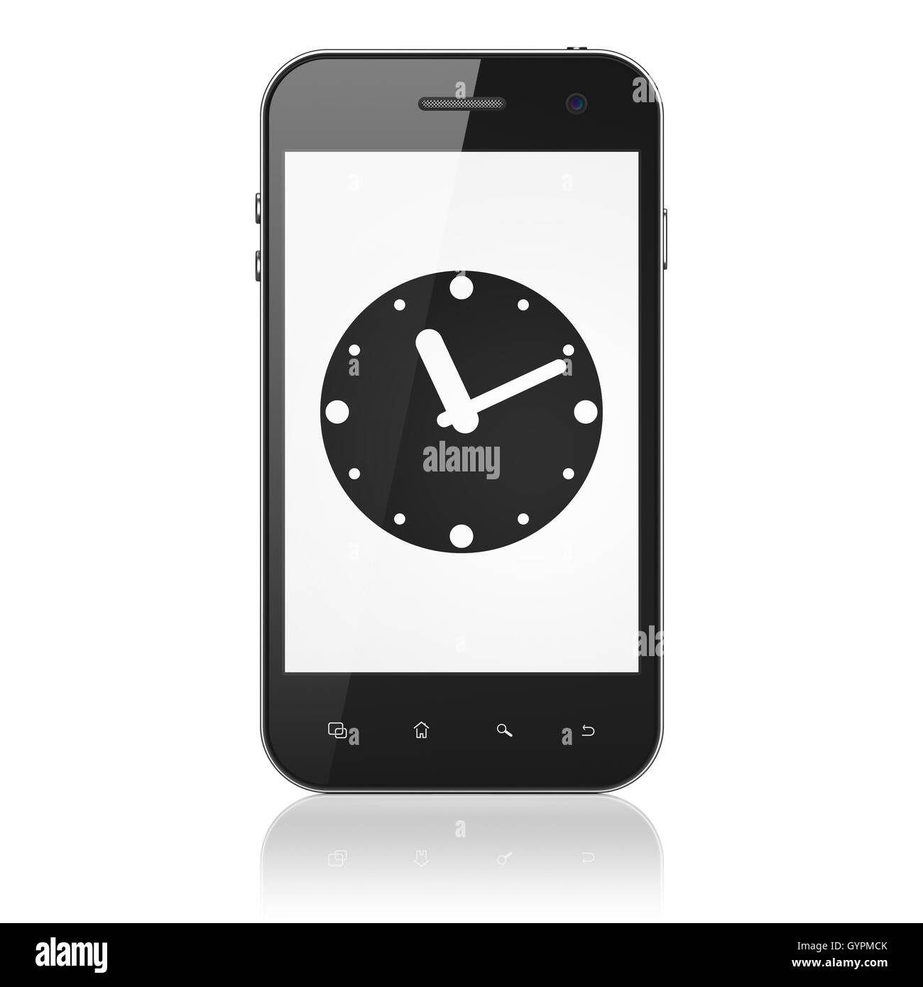 Time concept: Clock on smartphone Stock Photo - Alamy