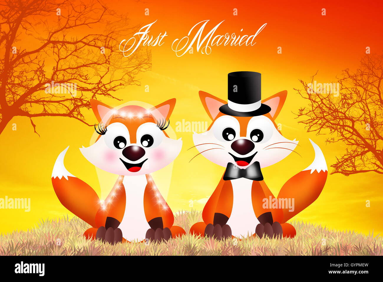 red foxes in love Stock Photo - Alamy