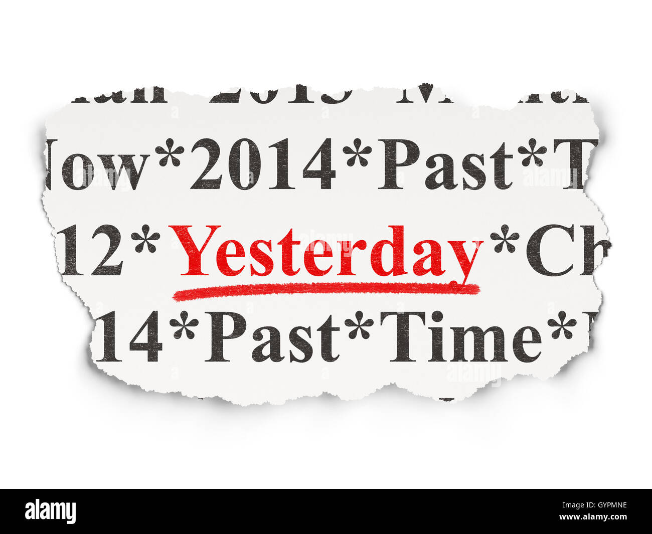 Time concept: Yesterday on Paper background Stock Photo - Alamy