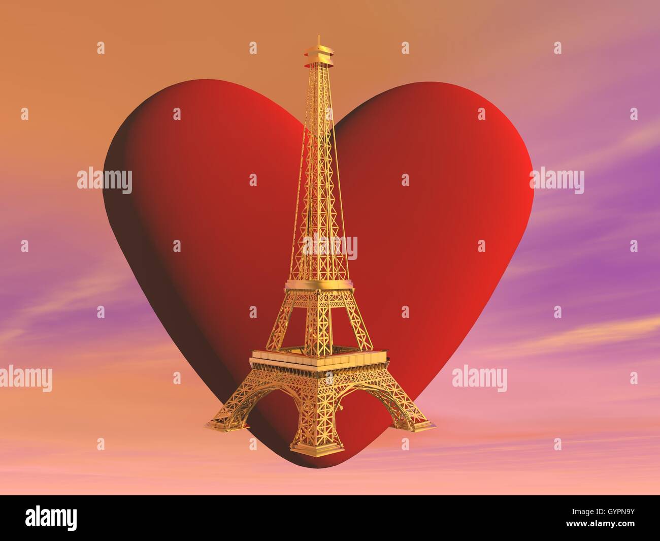 3d paris eiffel tower symbol hi-res stock photography and images - Alamy