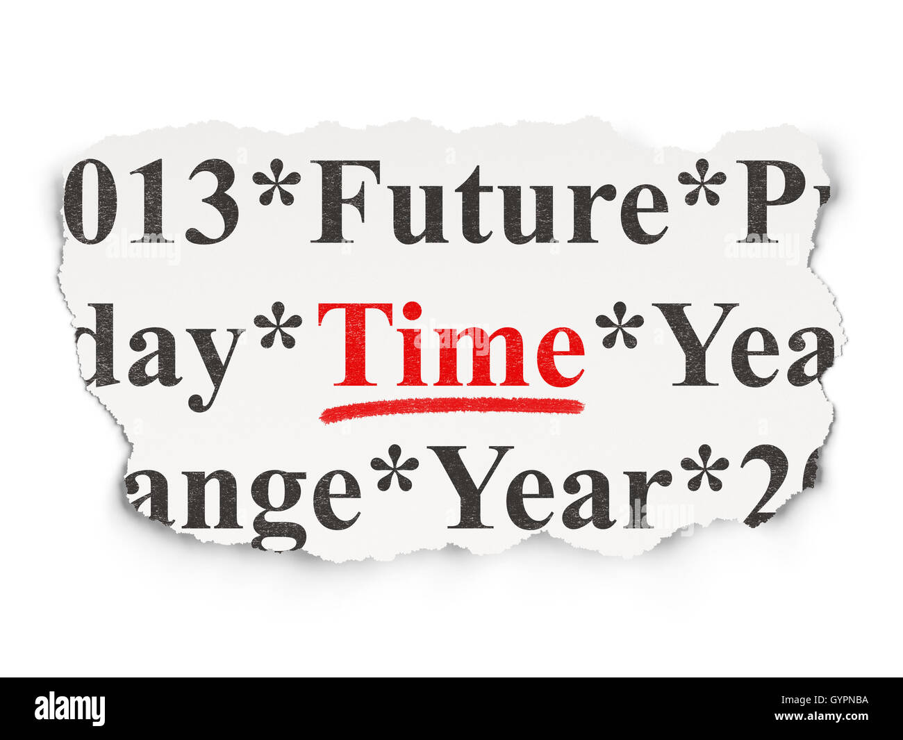White paper text time Cut Out Stock Images & Pictures - Alamy