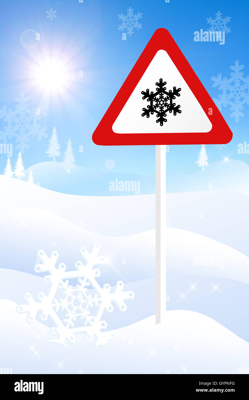 danger snow sign Stock Photo - Alamy
