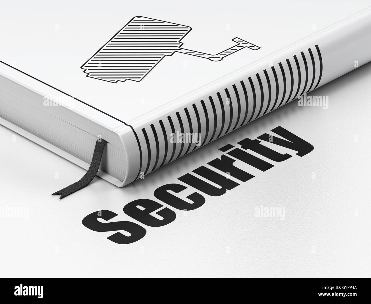 Protection concept: book Cctv Camera, Security on white background ...