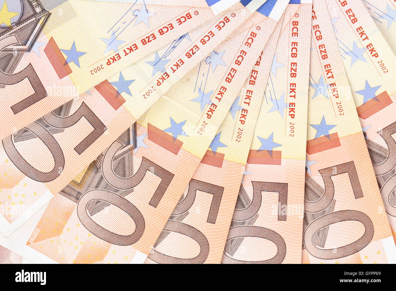 Close up of 50 euro notes fan Stock Photo - Alamy