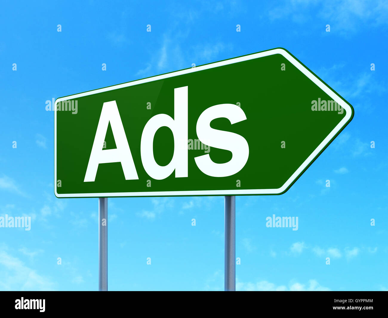 Marketing concept: Ads on road sign background Stock Photo - Alamy