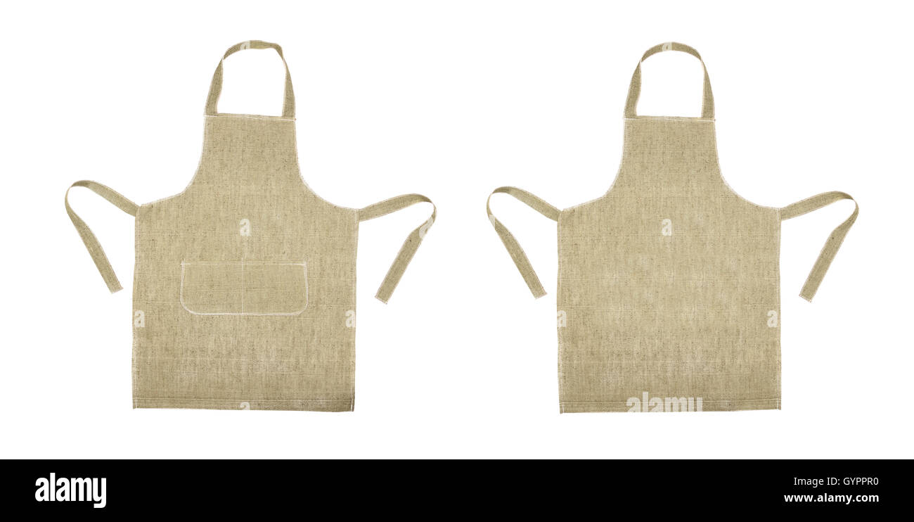 Kitchen gray apron. Front and back view Stock Photo - Alamy