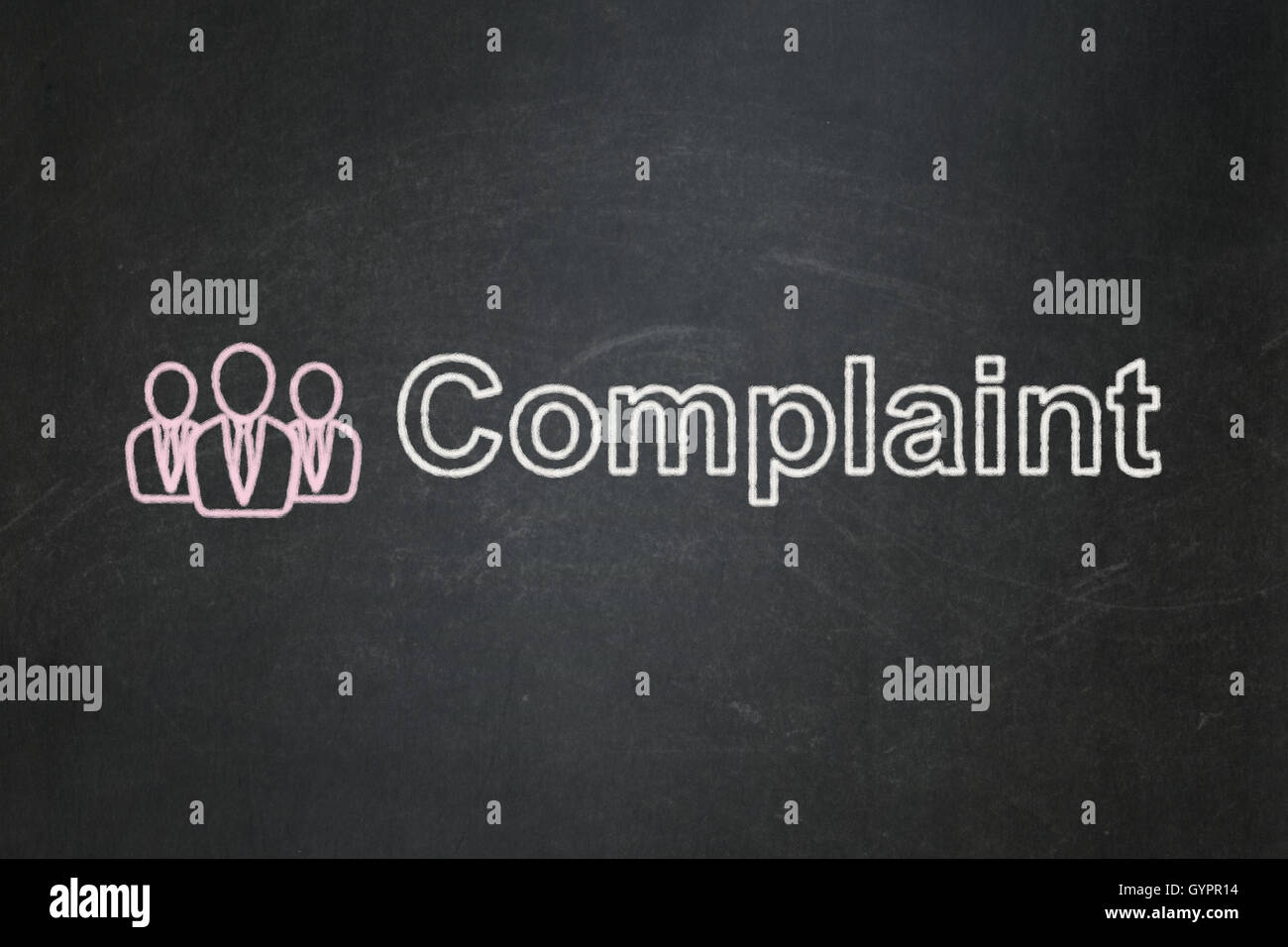 Law concept: Business People and Complaint on chalkboard background ...