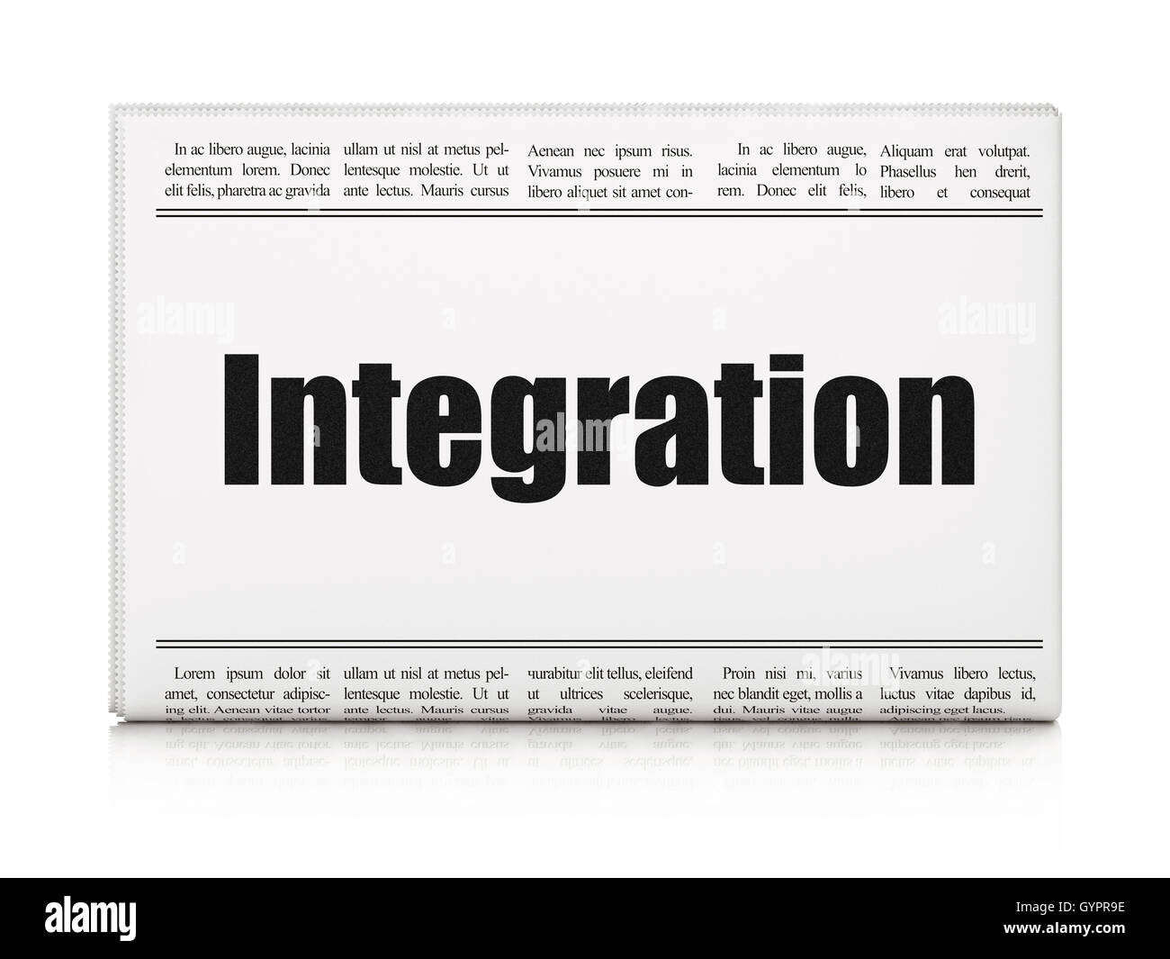 Finance news concept: newspaper headline Integration Stock Photo - Alamy