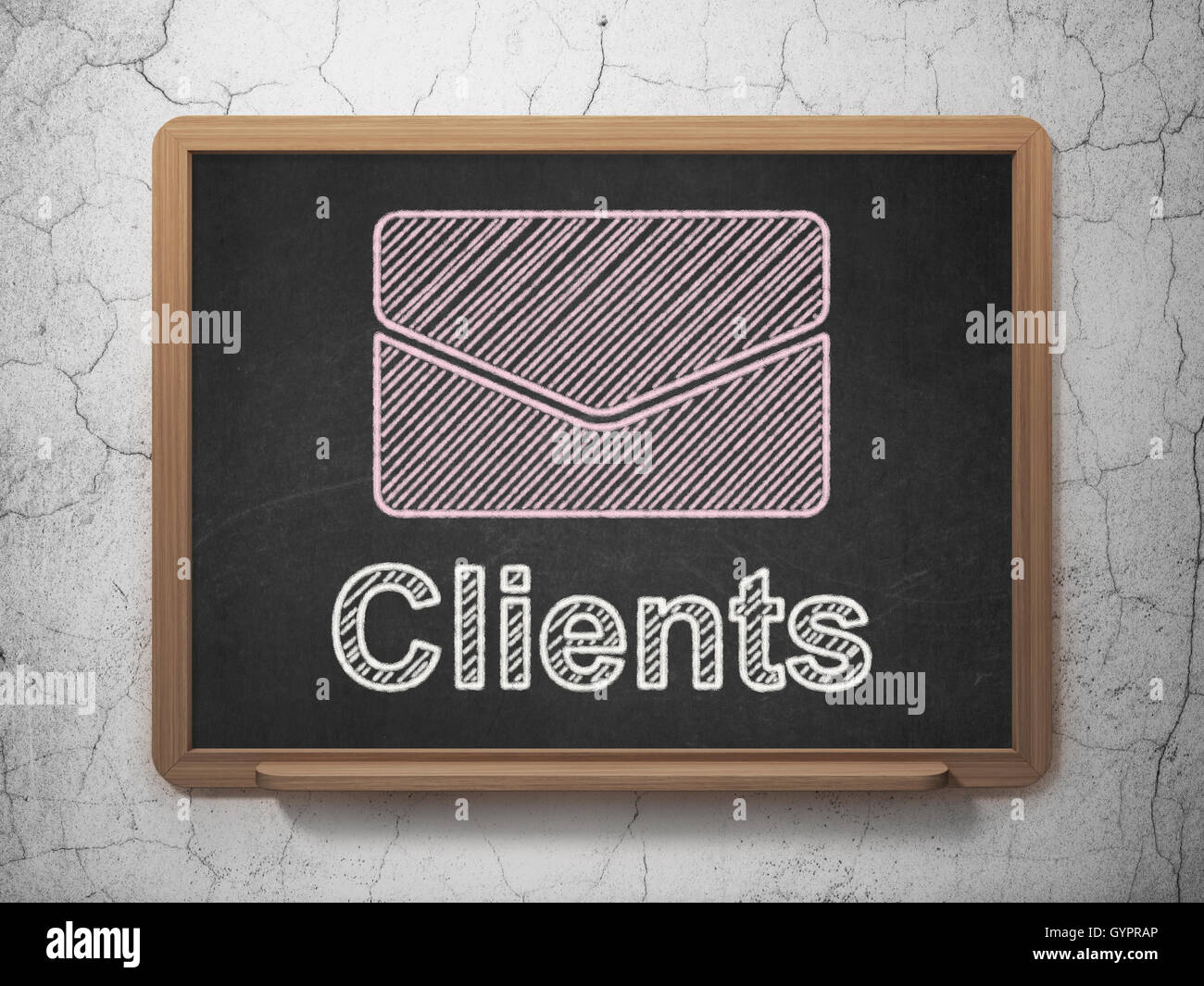 Business concept: Email and Clients on chalkboard background Stock ...