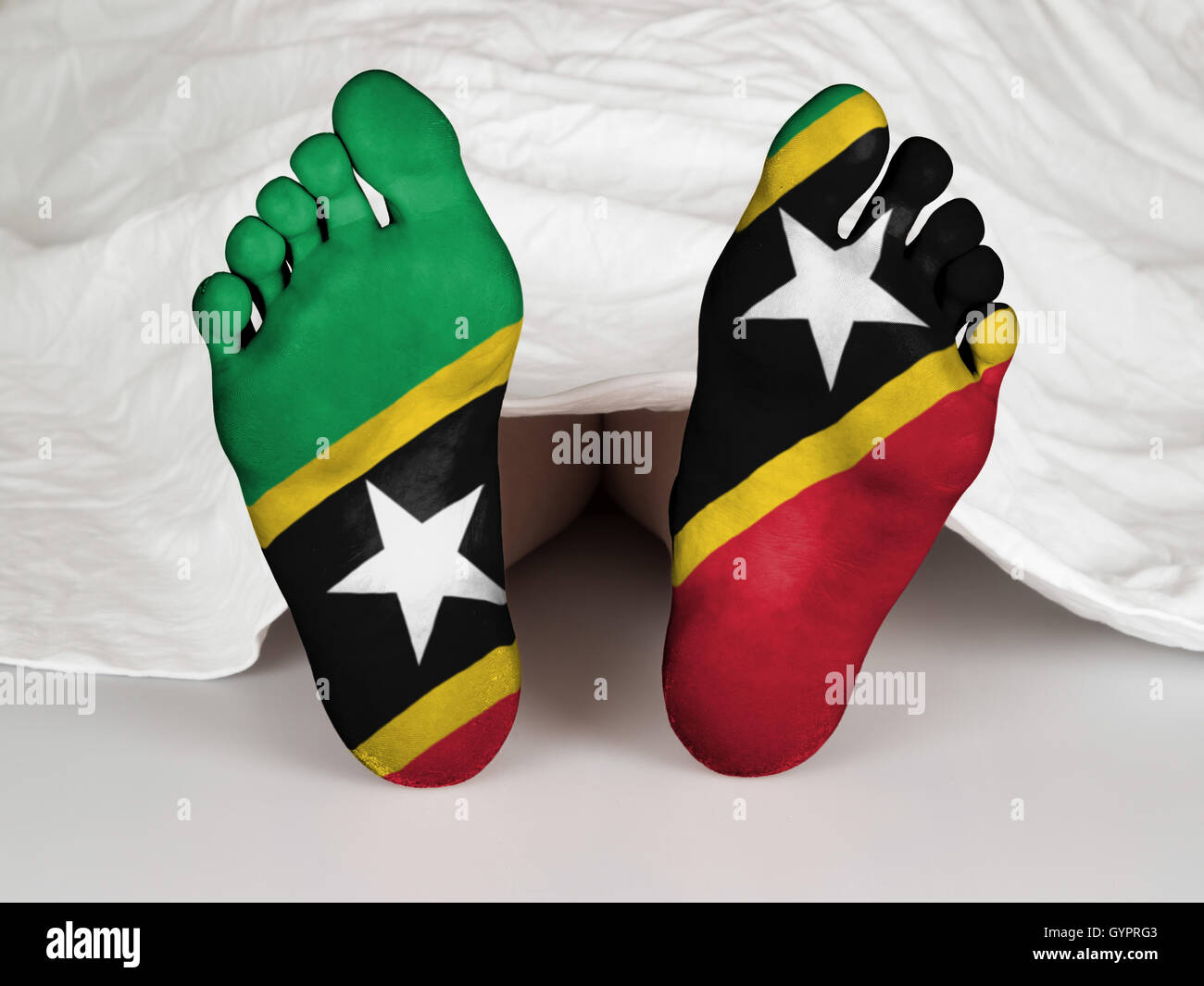 Feet with flag Stock Photo - Alamy