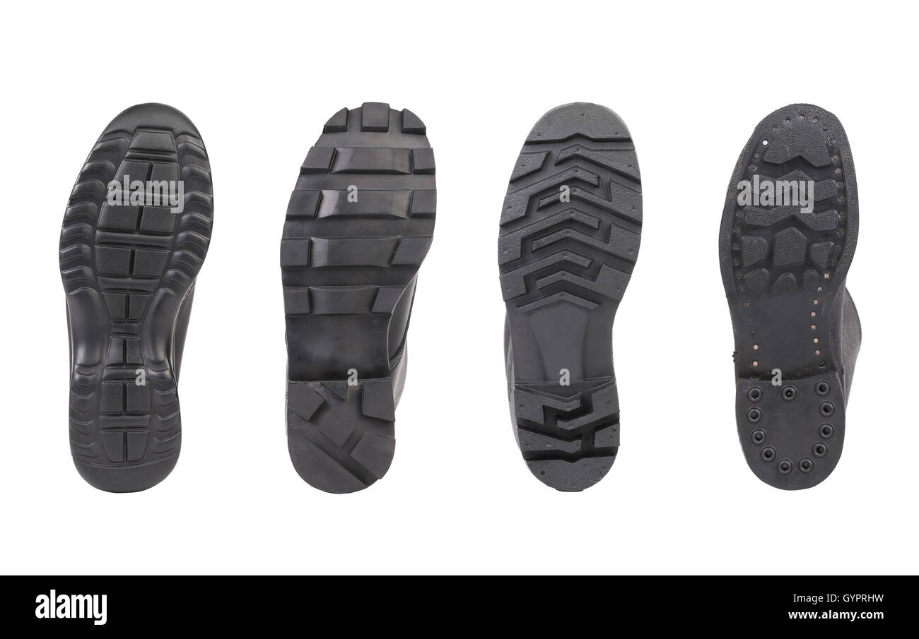 Four shoe sole in row Stock Photo - Alamy