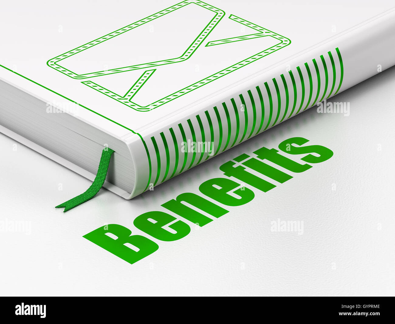 Finance concept: book Email, Benefits on white background Stock Photo ...