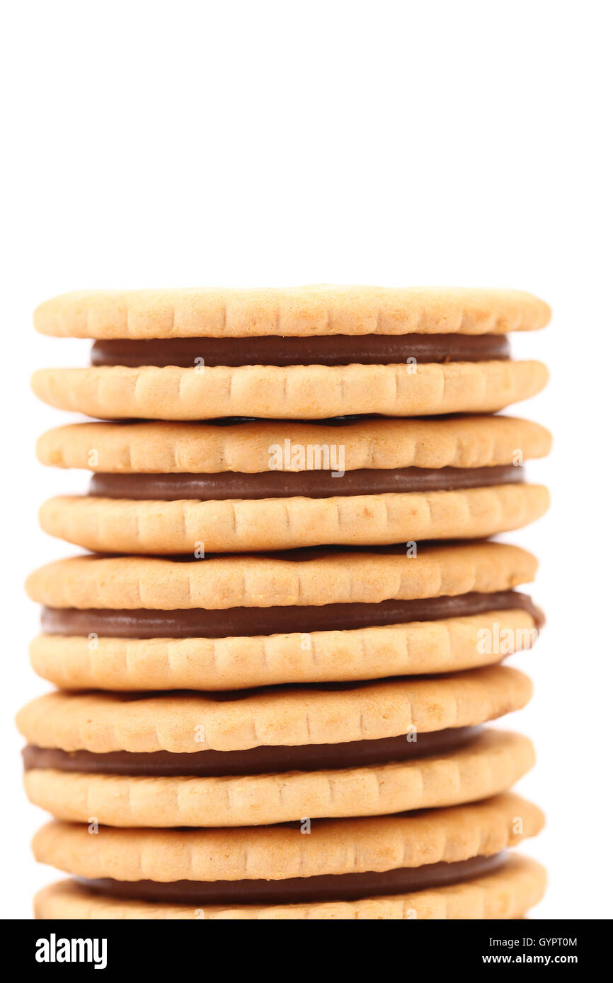 Stack of cookie biscuits with filling Stock Photo - Alamy