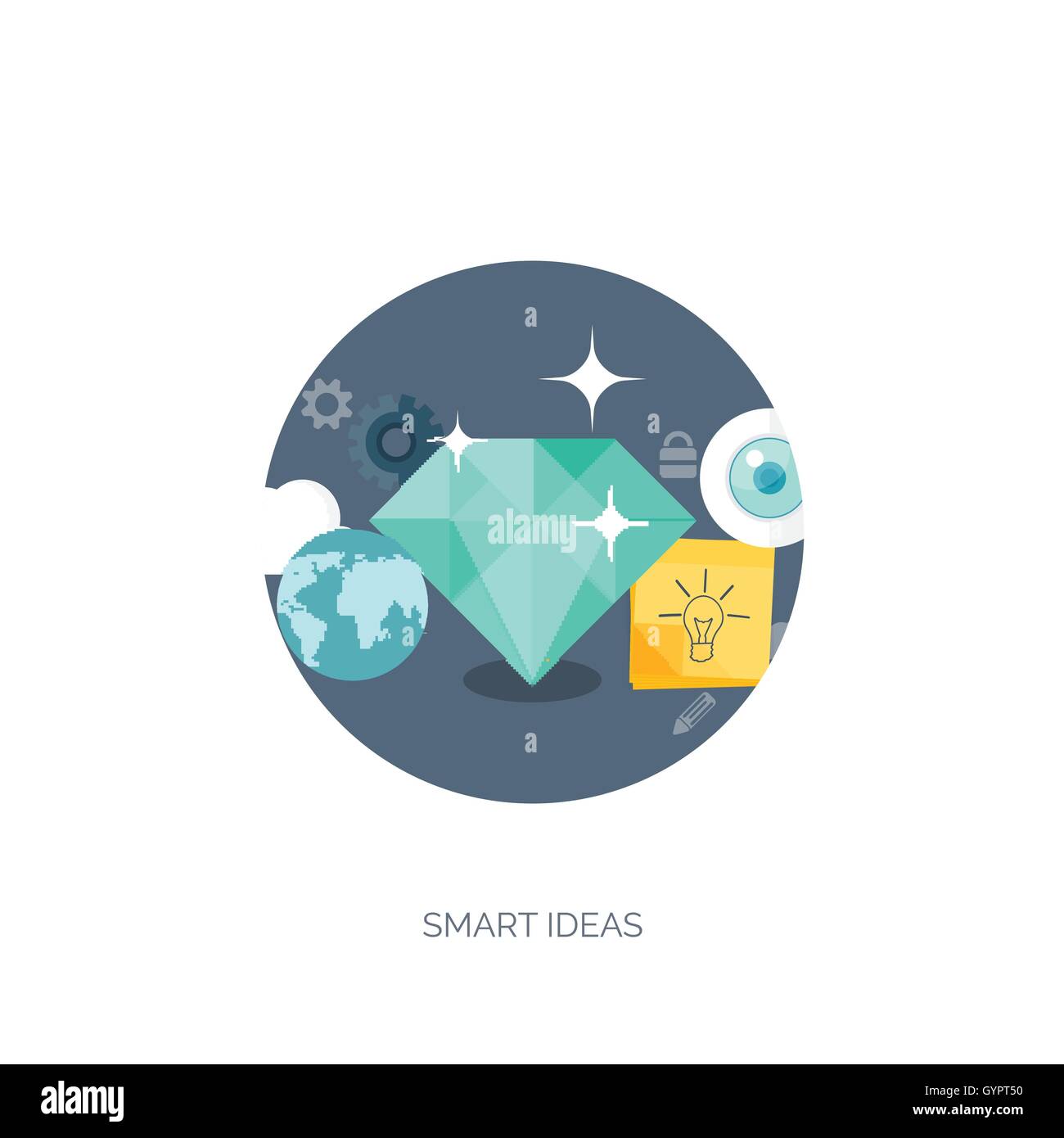 Vector illustration. Flat backgrounds set. New ideas, smart solutions ...