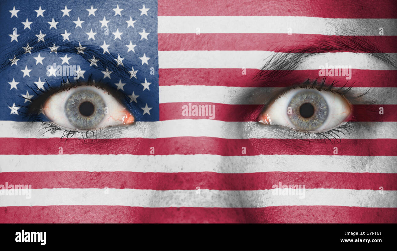Close up of eyes with flag Stock Photo - Alamy