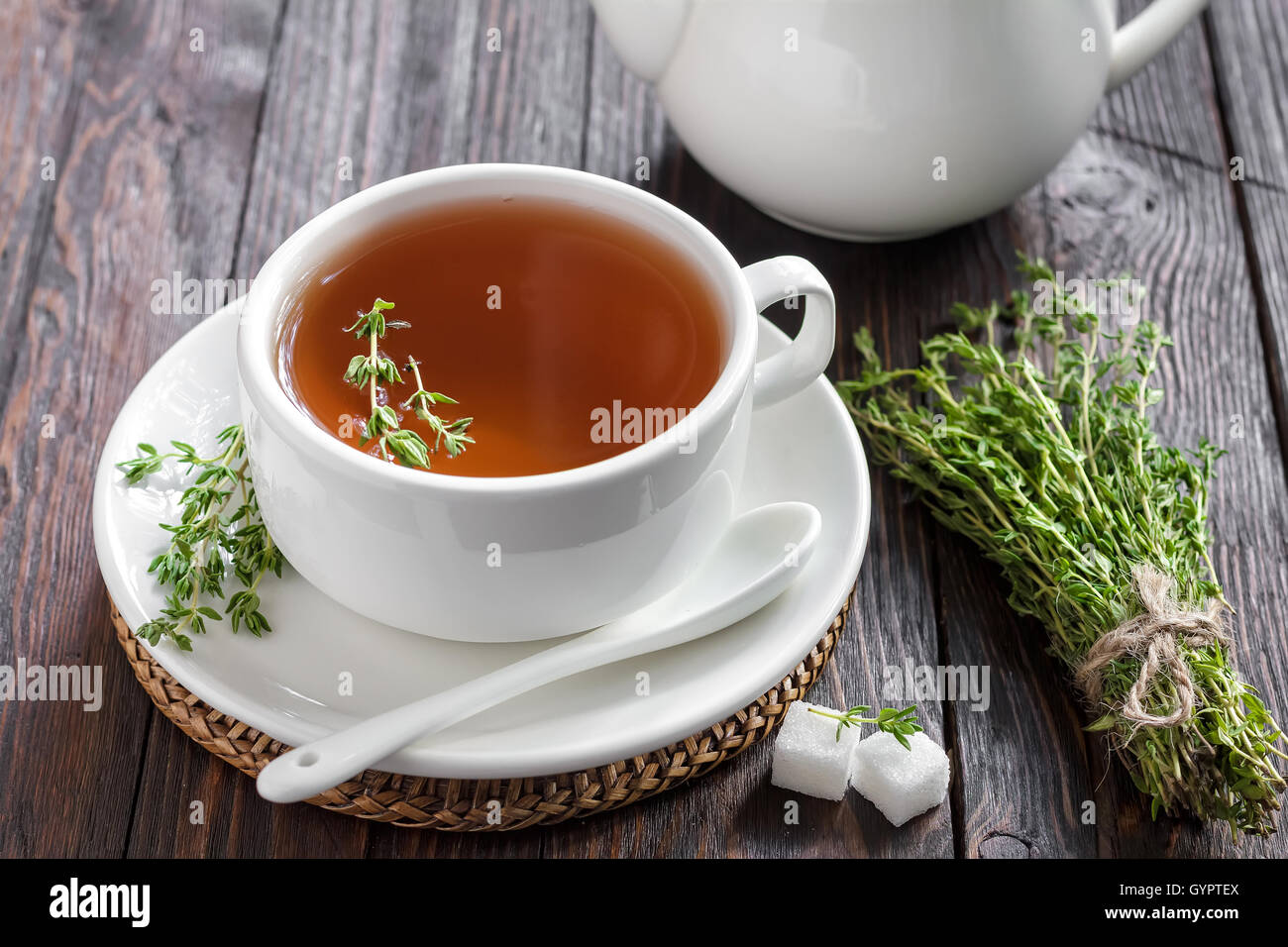 Thyme leaves white background hi-res stock photography and images - Alamy