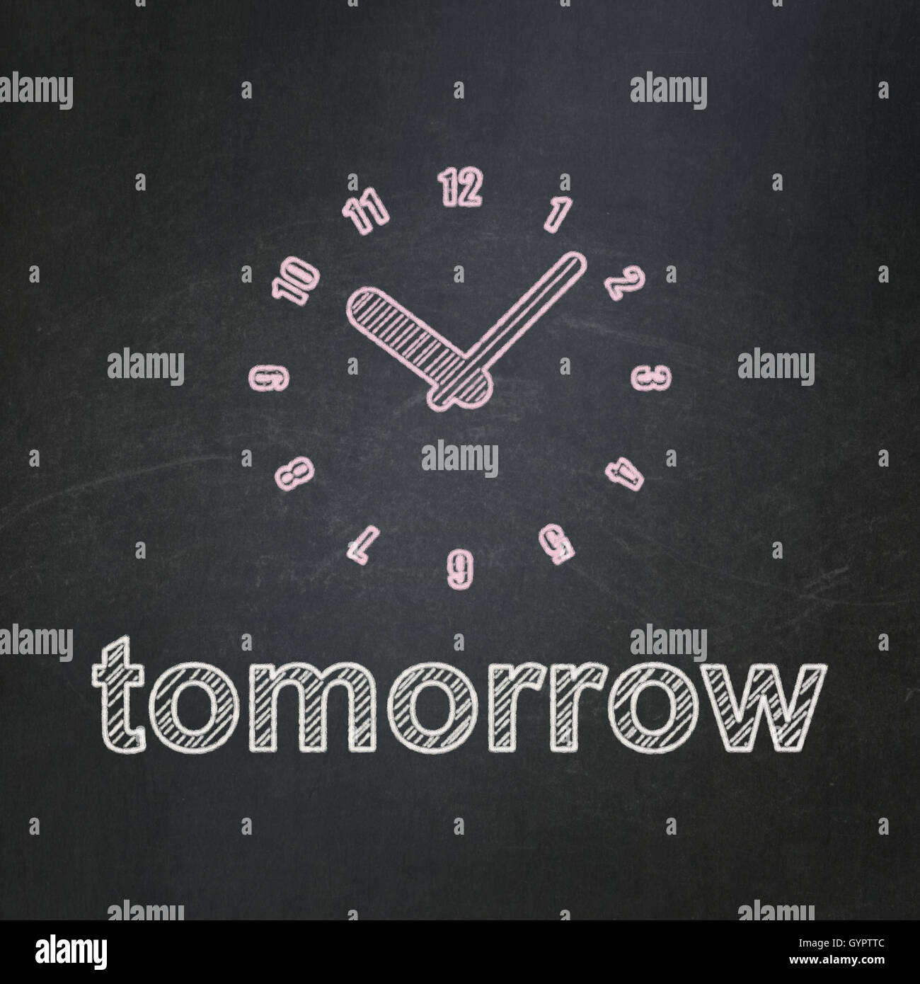 Time concept: Clock and Tomorrow on chalkboard background Stock Photo ...