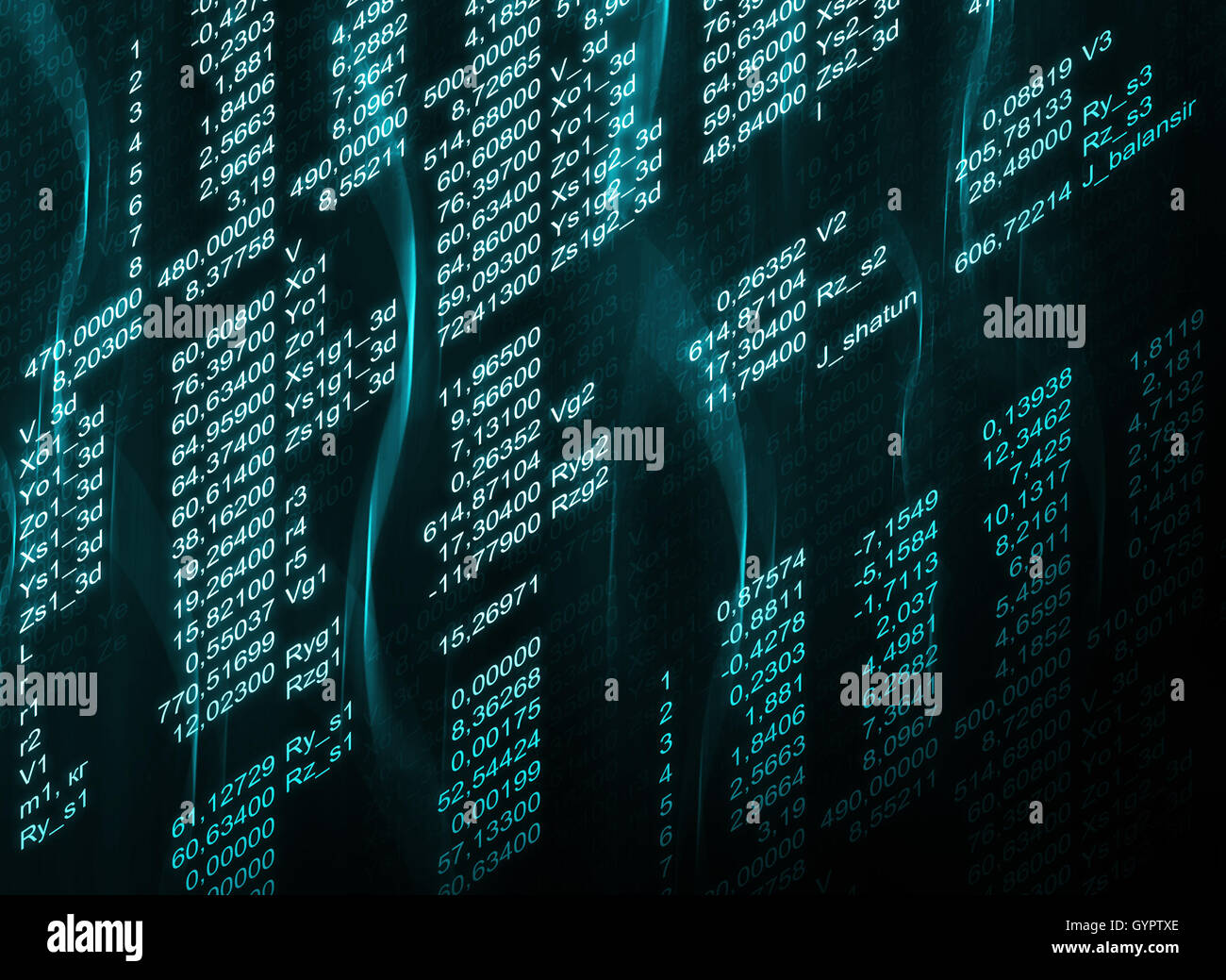 Glowing digital code on a dark background Stock Photo - Alamy