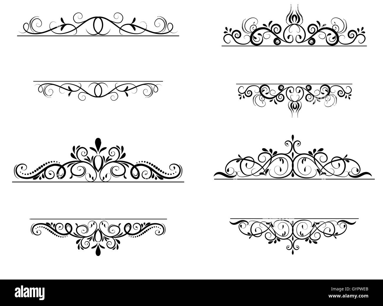 Vintage vector swirl frame set Stock Vector Image & Art - Alamy
