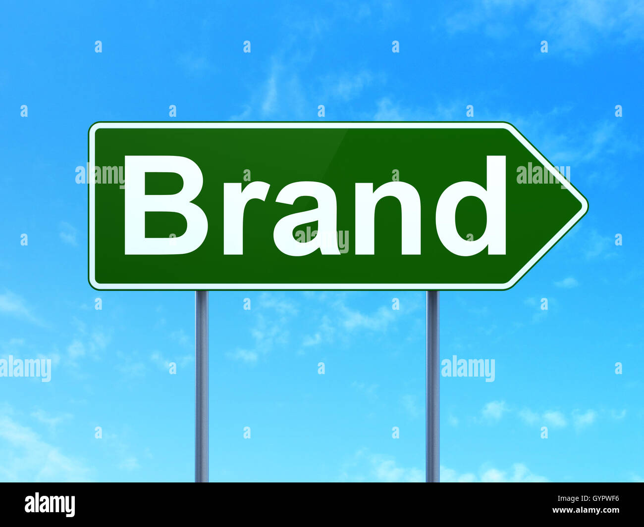 Advertising concept: Brand on road sign background Stock Photo - Alamy