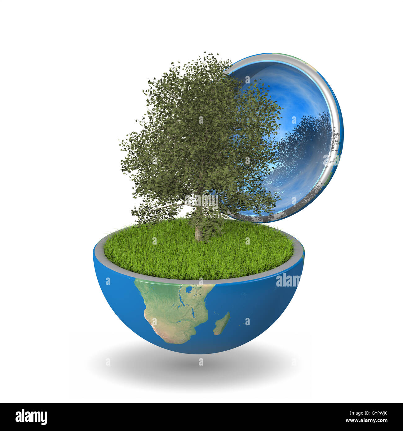 Sustainable symbol tree white world hi-res stock photography and images ...