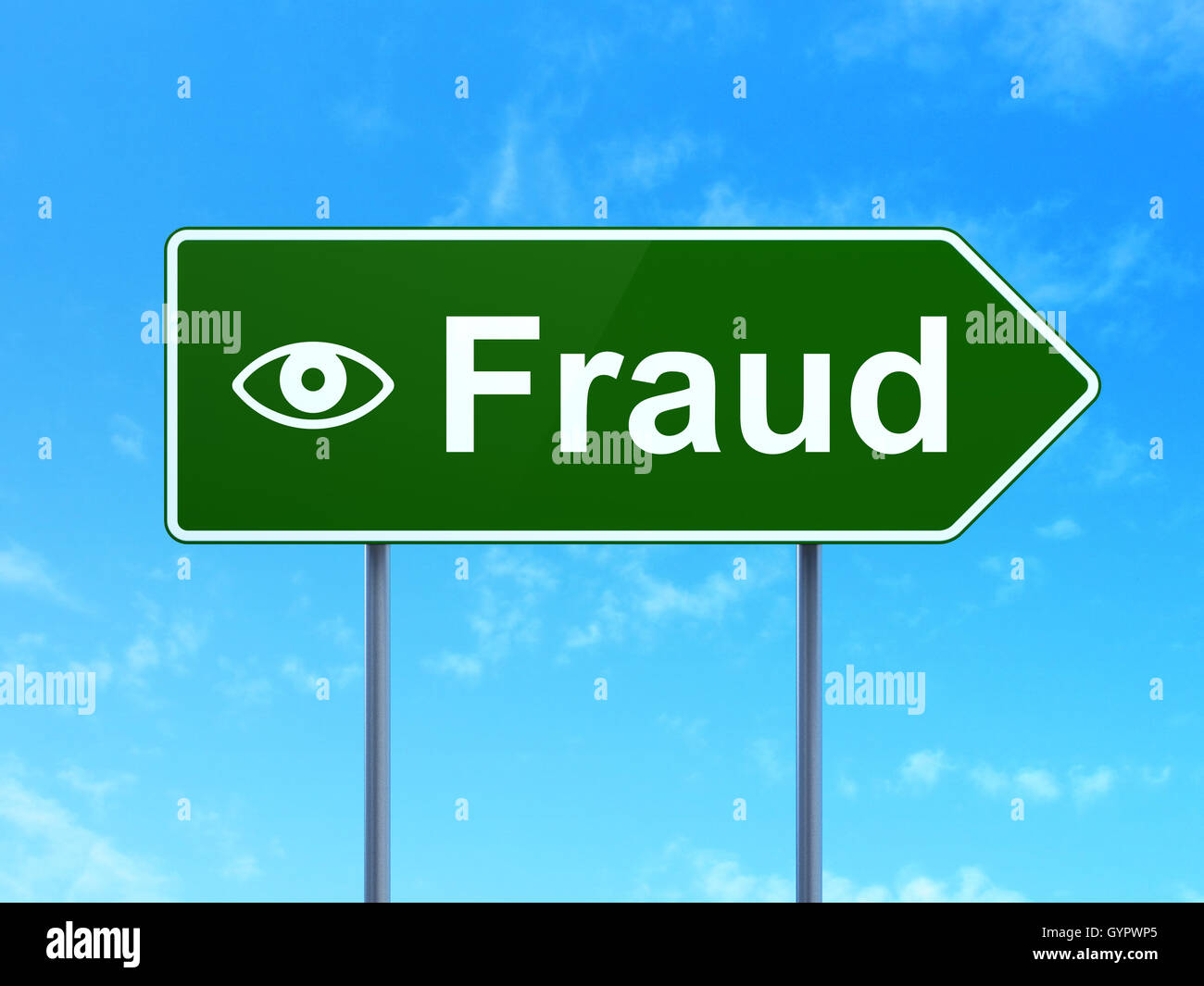 Security concept: Fraud and Eye on road sign background Stock Photo - Alamy