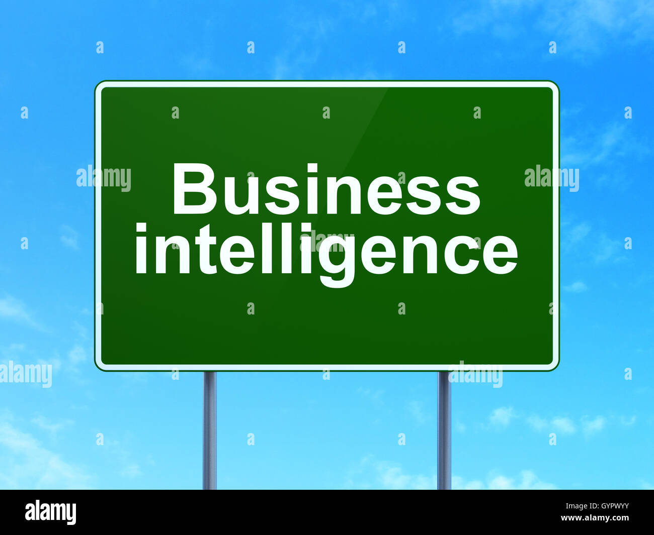 Finance concept: Business Intelligence on road sign background Stock ...