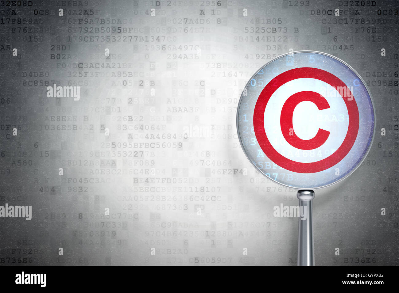 Law concept: Copyright with optical glass on digital background Stock ...