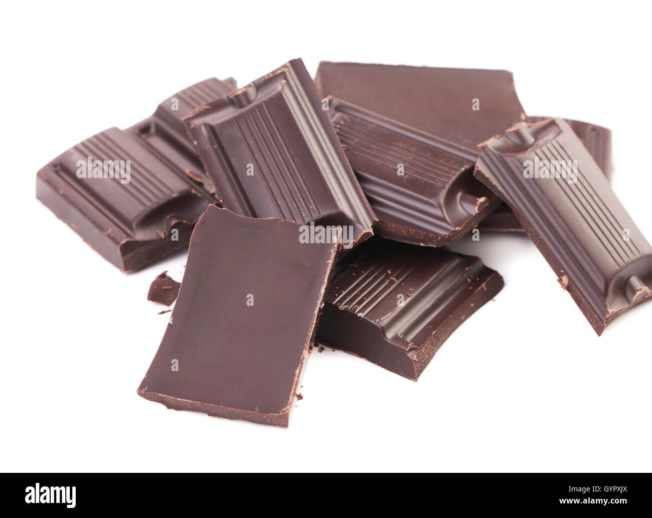 Chocolate bars broken Stock Photo - Alamy