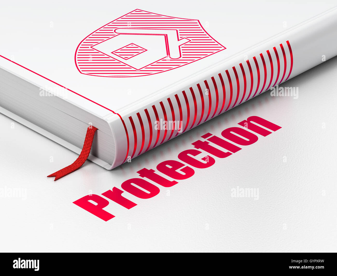 Safety concept: book Shield, Protection on white background Stock Photo ...