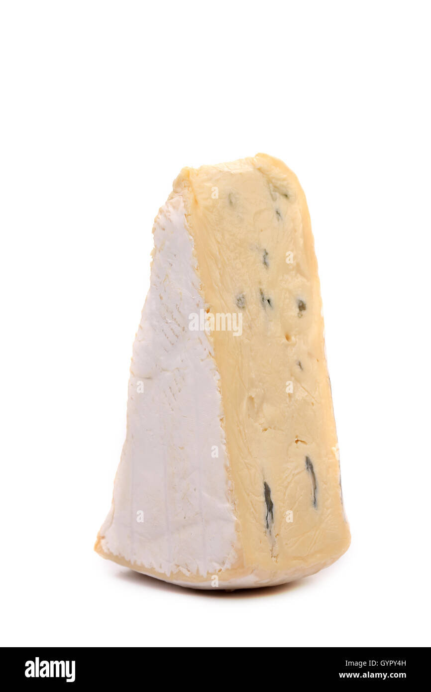 Piece of cheese blue Brie Stock Photo - Alamy
