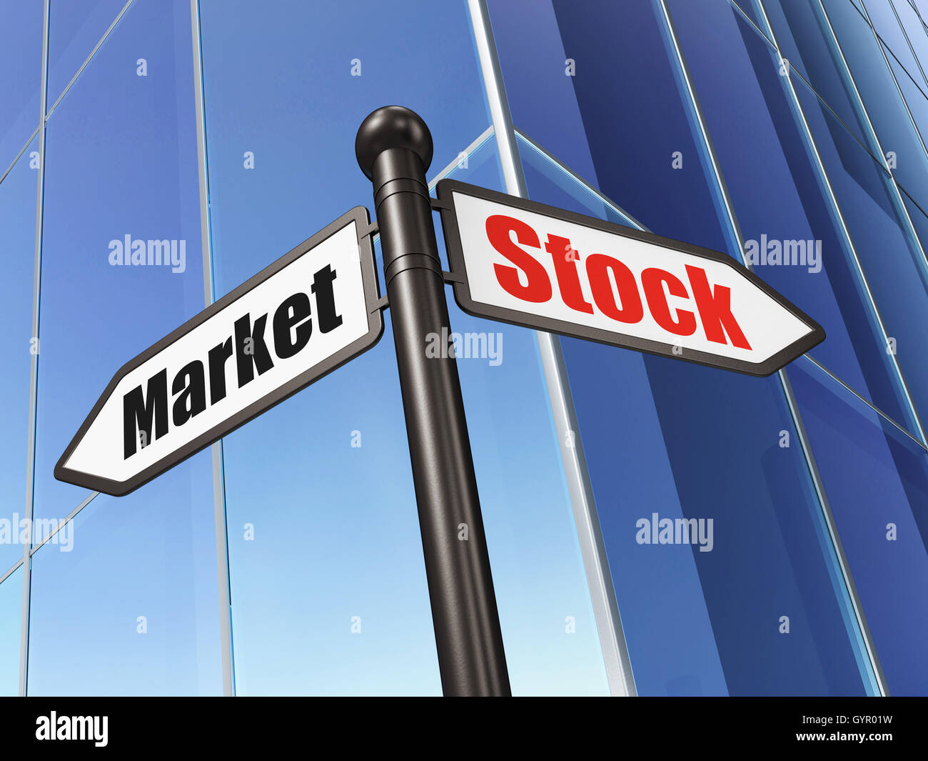 Finance concept: sign Stock Market on Building background Stock Photo ...