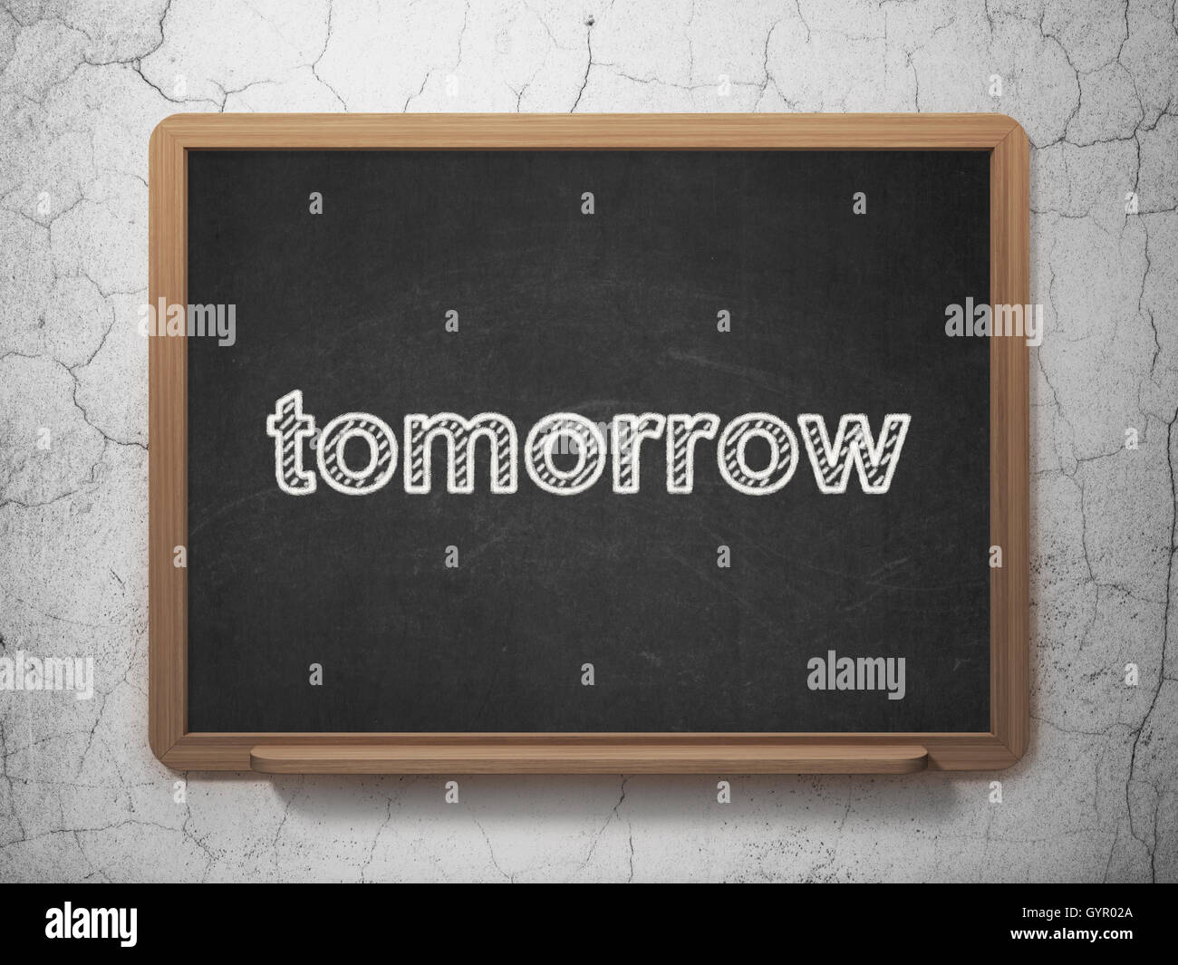 Timeline concept: Tomorrow on chalkboard background Stock Photo - Alamy