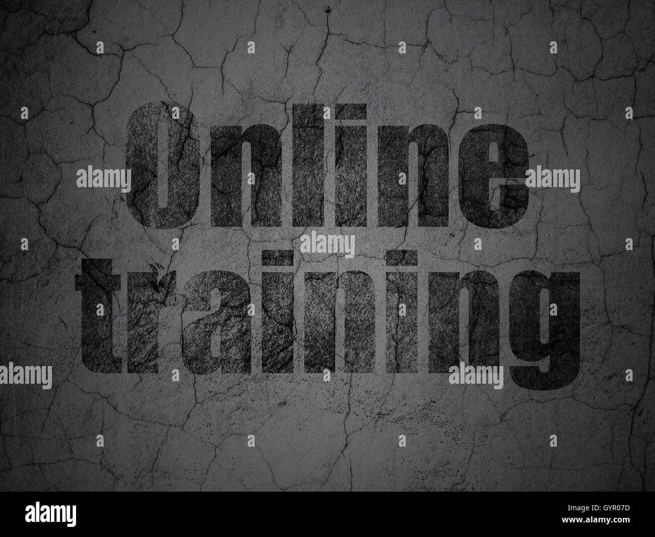 Education concept: Online Training on grunge wall background Stock ...