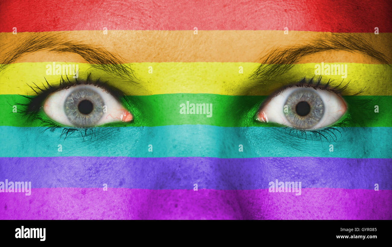 Close up of eyes with flag Stock Photo - Alamy