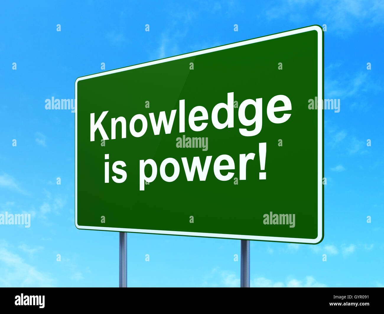 Education concept: Knowledge Is power! on road sign background Stock ...