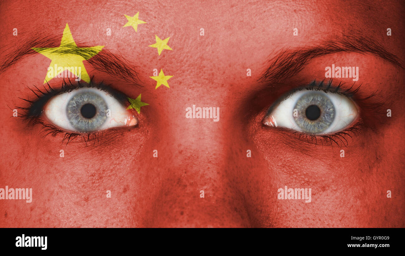 Close up of eyes with flag Stock Photo - Alamy