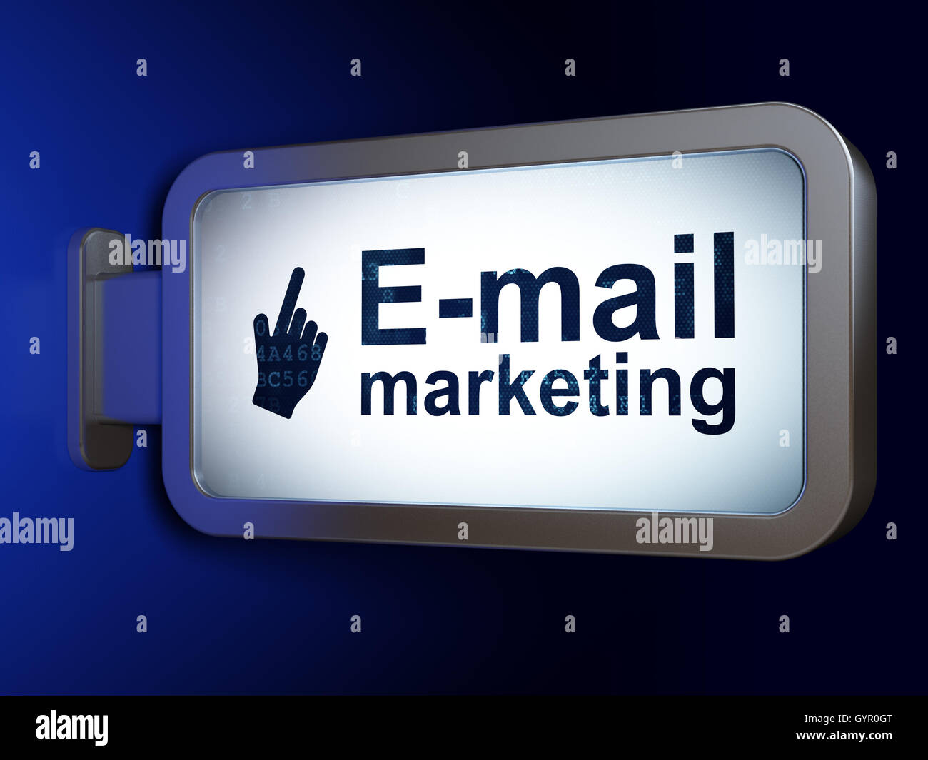 Advertising concept: E-mail Marketing and Mouse Cursor on billboard ...