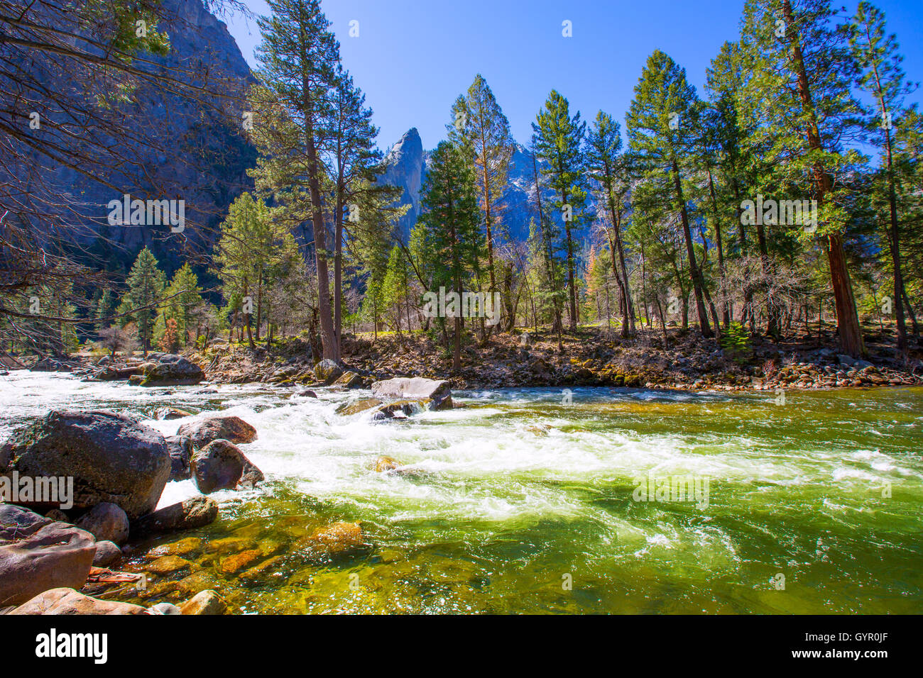 Yosemite National Park Merced River in California Stock Photo - Alamy