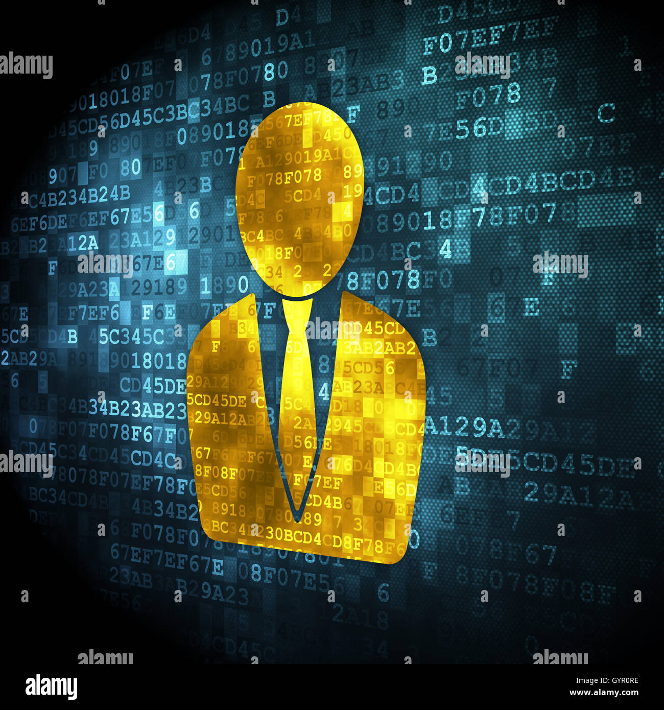 Advertising concept: Business Man on digital background Stock Photo - Alamy