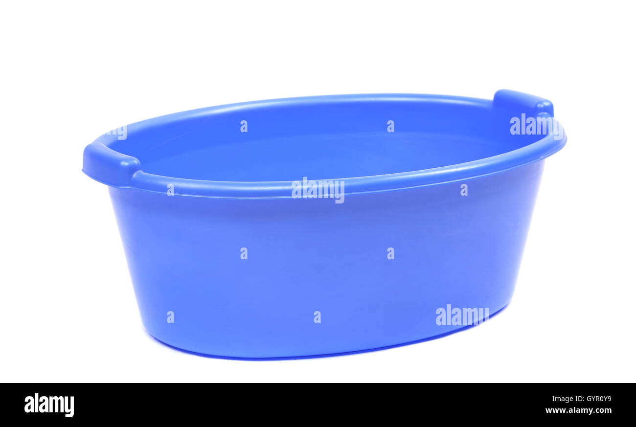 Blue plastic wash basin Stock Photo - Alamy