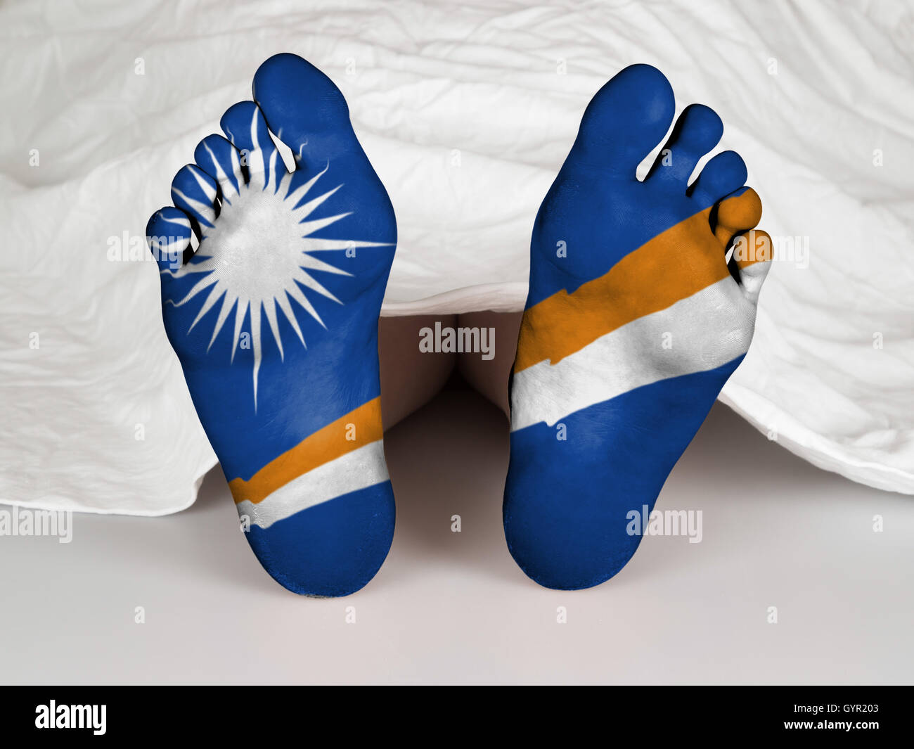 Feet with flag Stock Photo - Alamy