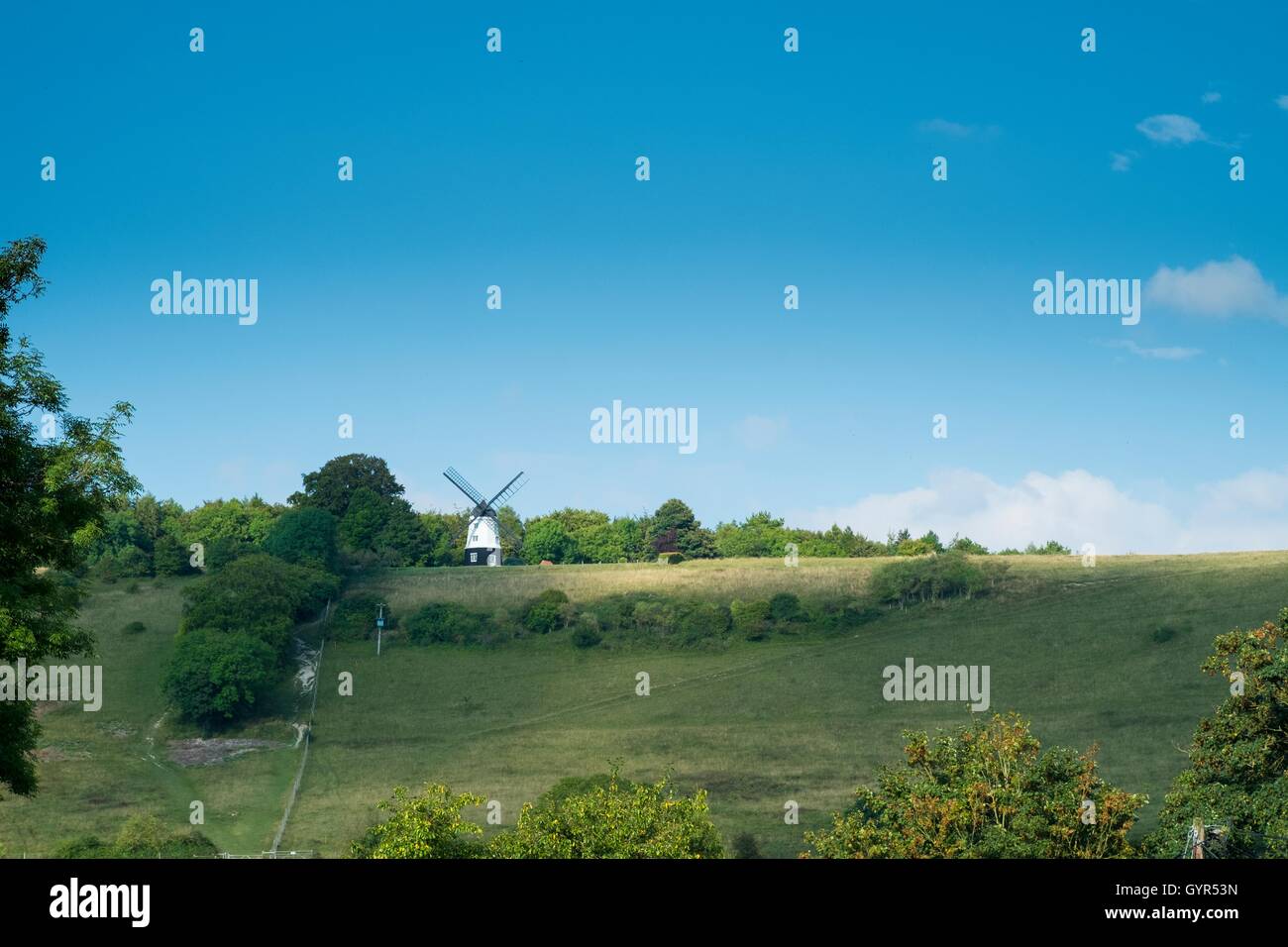 Cobstone windmill above Turville Village, The Chilterns ...