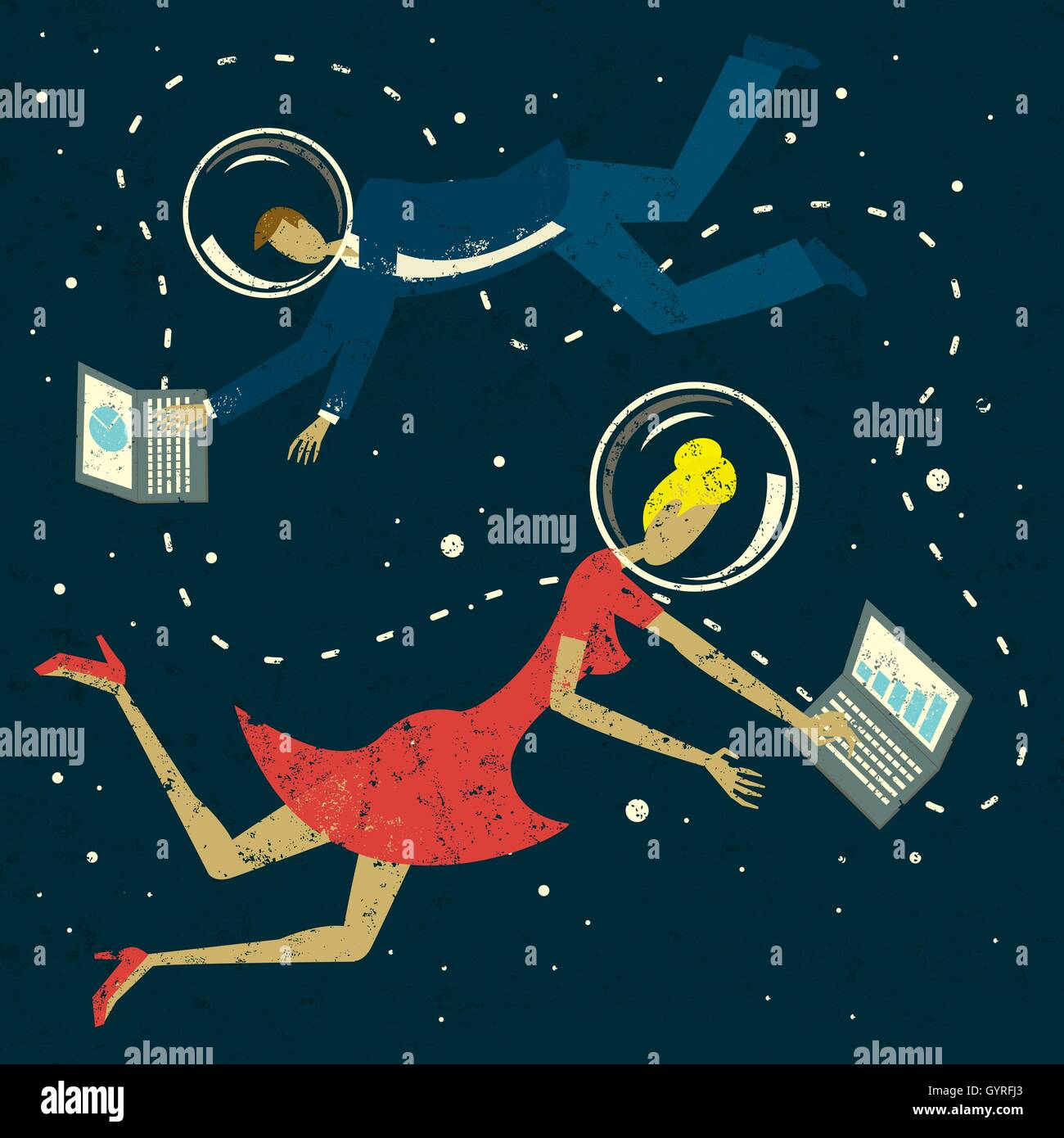 Cartoon business people looking chart hi-res stock photography and ...