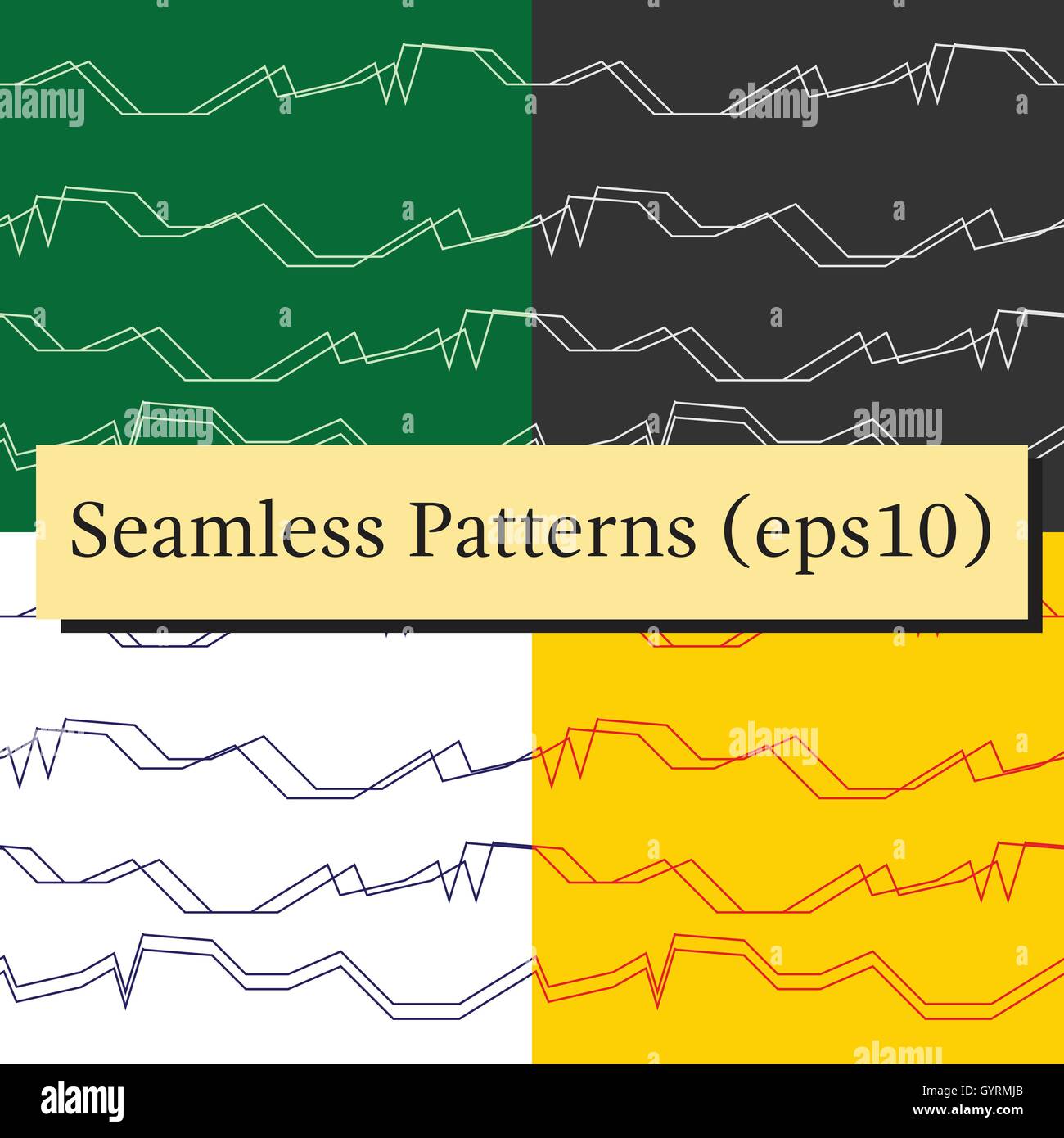 Seamless abstract horizontal lines patterns backgrounds set Stock ...
